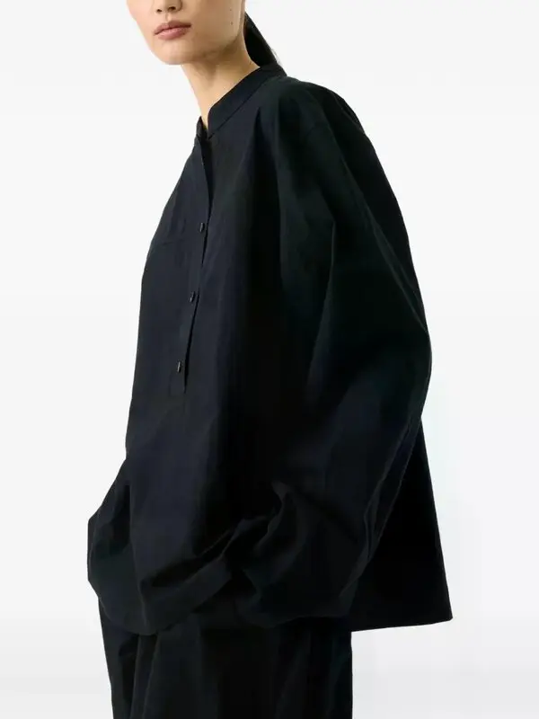 Studio Nicholson Vega Half-button Shirt - Black