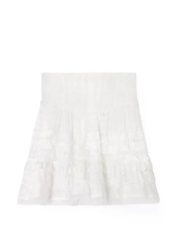 GANNI Broderie-anglaise Mini Skirt - White
