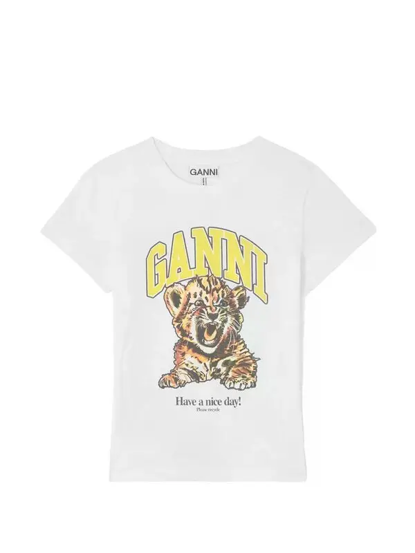 GANNI Graphic-print T-shirt - White