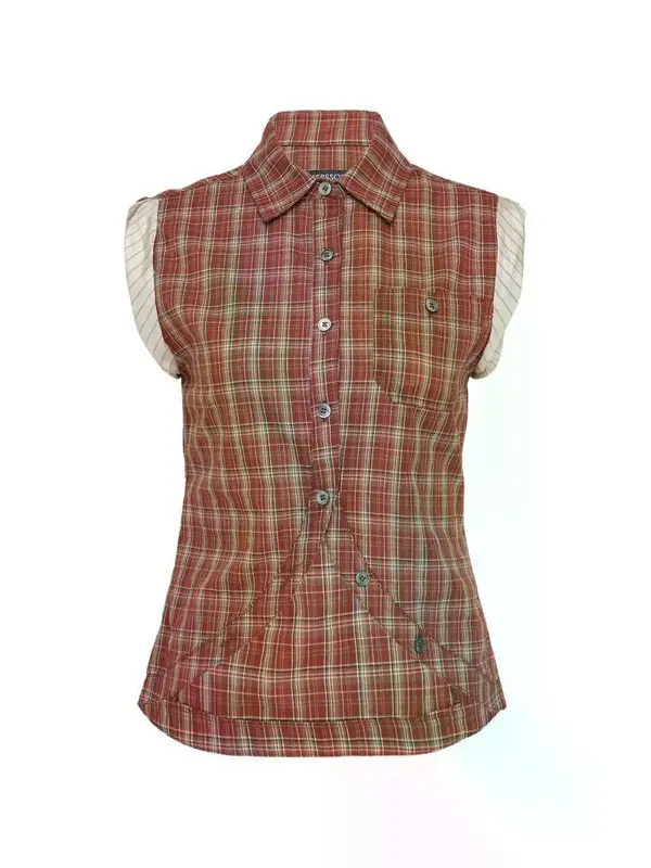 Andersson Bell Check-pattern Sleeveless Shirt - Red