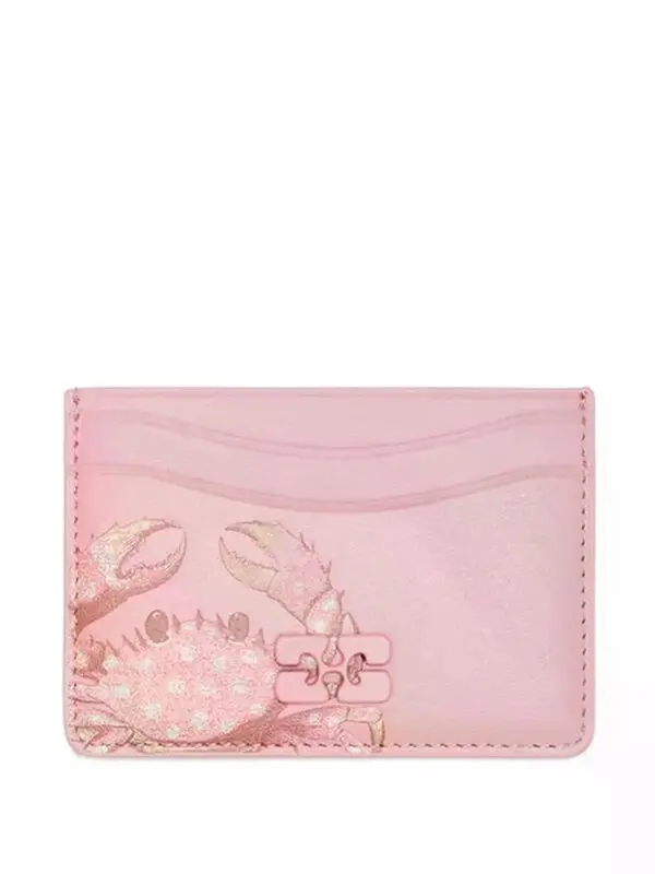 GANNI Bou Crab-print Wallet - Pink