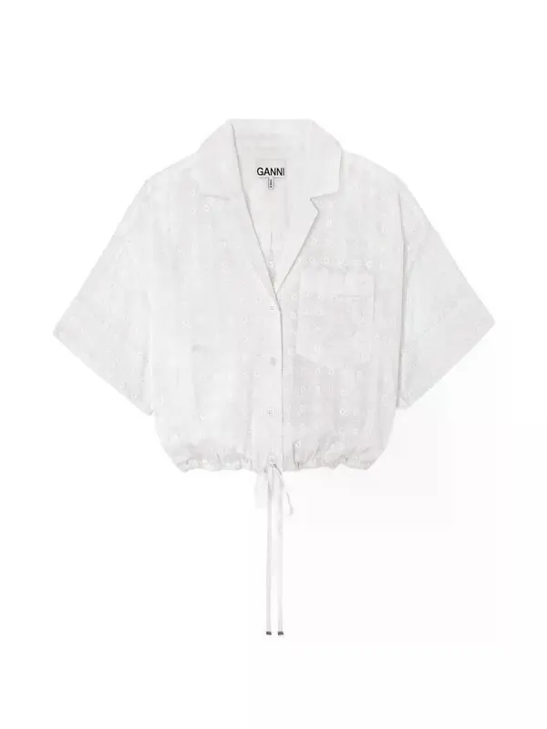 GANNI Broderie-anglaise Shirt - White