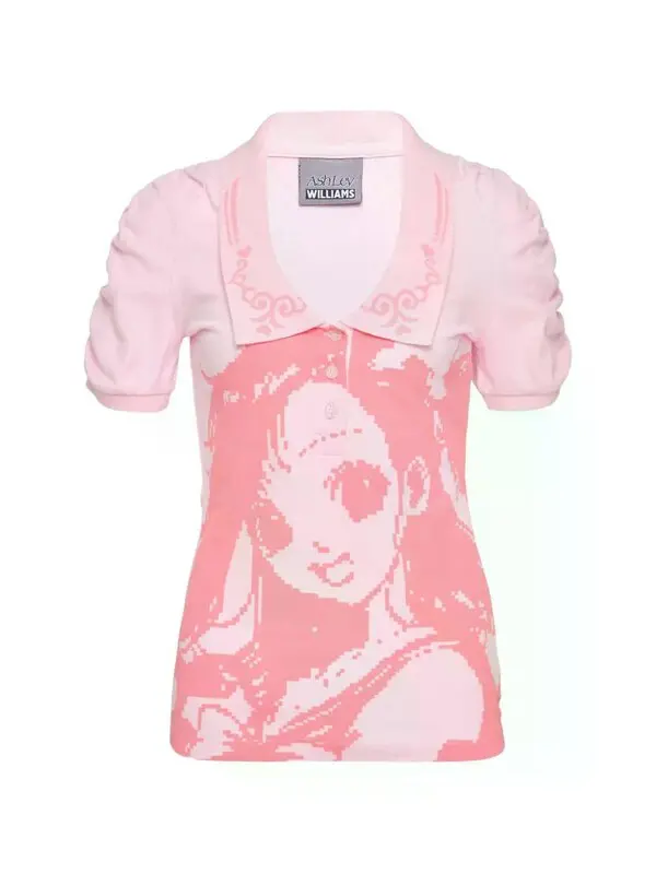 Ashley Williams Amelia Manga-intarsia Polo Shirt