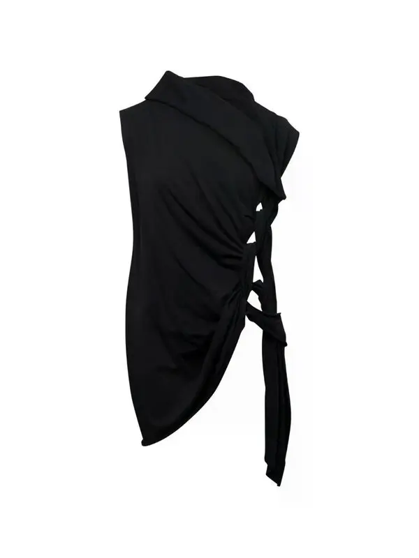 Yohji Yamamoto Braided Sleeveless Blouse - Black