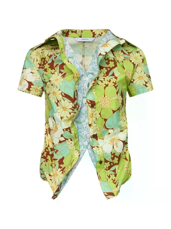 PUSHBUTTON Floral-print Layered Shirt - Green