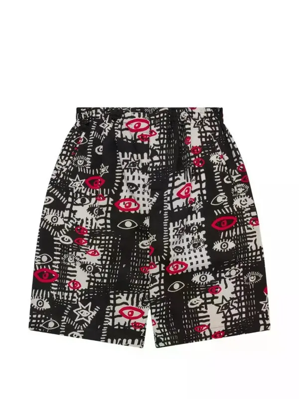 Comme Des Garçons Filip Pagowski Graphic-print Shorts - Black