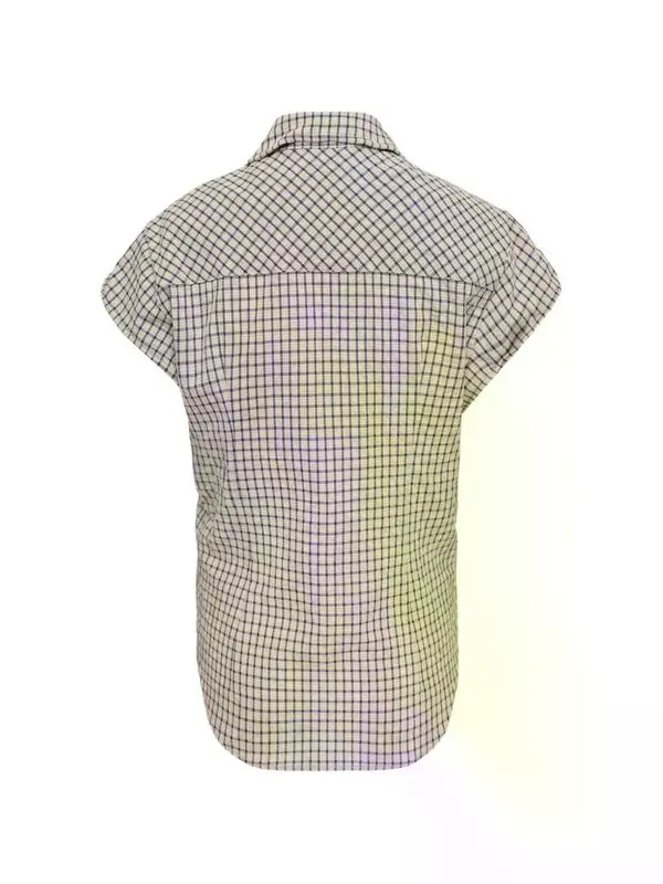 OPEN YY Check-pattern Contrast-trim Shirt - Neutrals