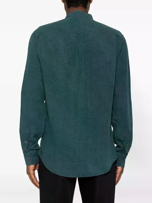 Sease Fish Tail Band-collar Long-sleeve Shirt