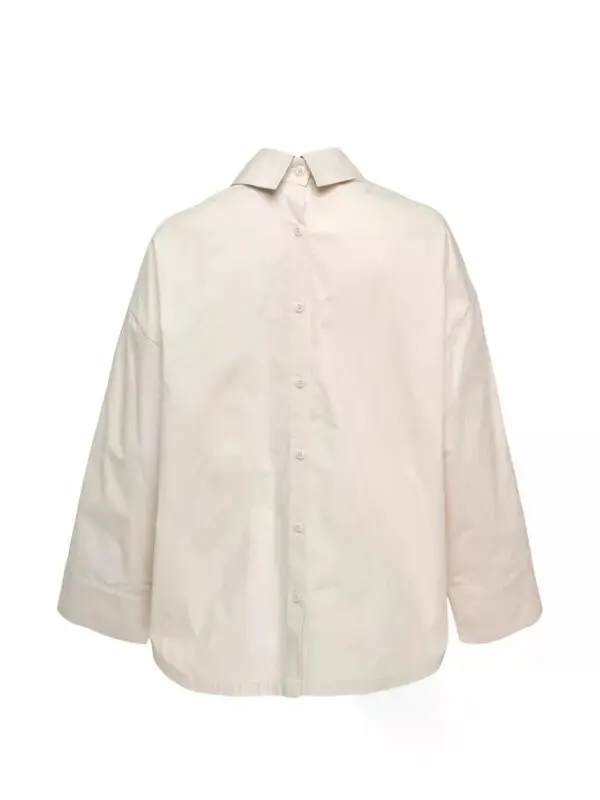 LEE MATHEWS Gilbert Button-back Shirt - Neutrals