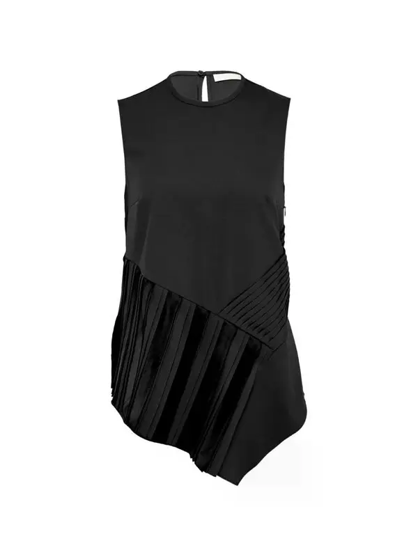 CLUB21 COLLECTION Pleated Asymmetric Top - Black