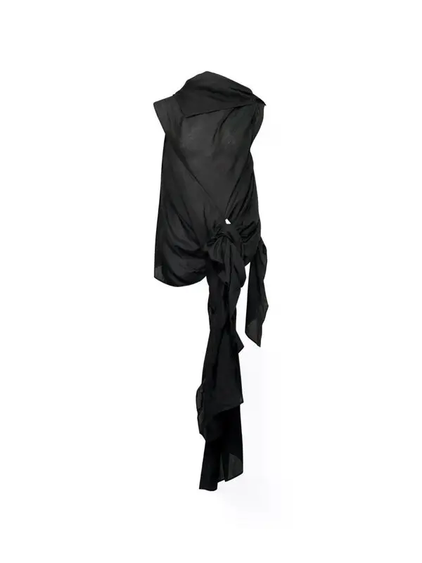 Yohji Yamamoto Twisted-detail Sleeveless Blouse - Black