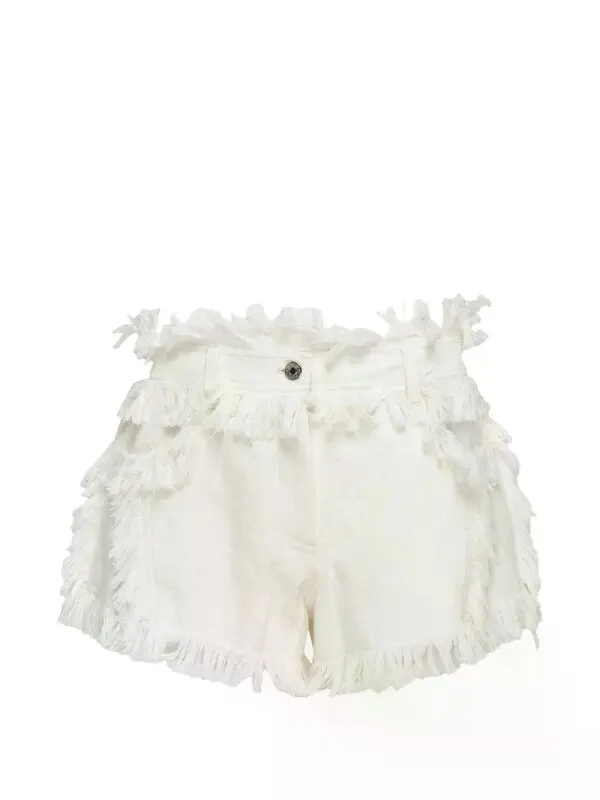 MSGM Fringe-trimmed Shorts - White