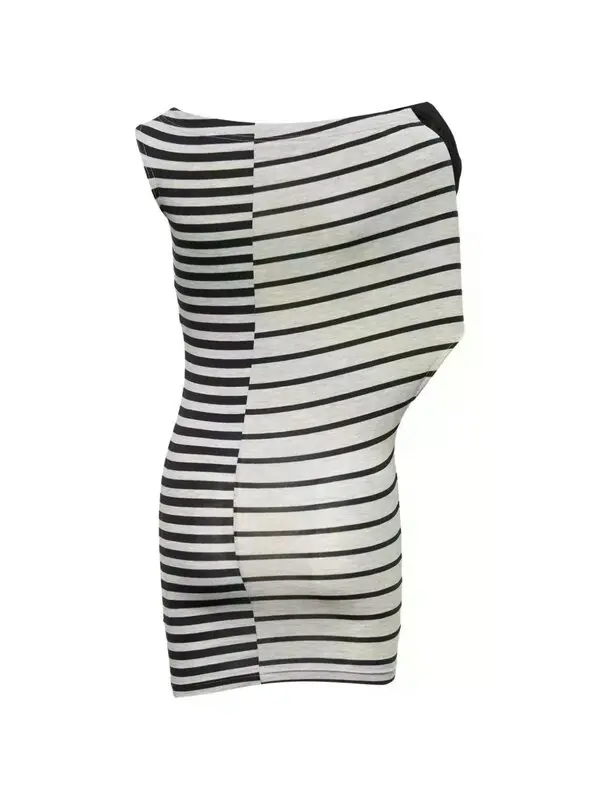 Vaquera Striped Corsage-detail Top - Grey