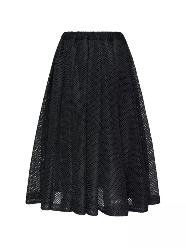 Comme Des Garçons Mesh Pleated Skirt - Black