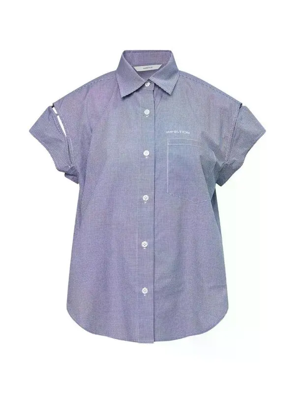 PUSHBUTTON Check Wire-sleeve Shirt - Blue