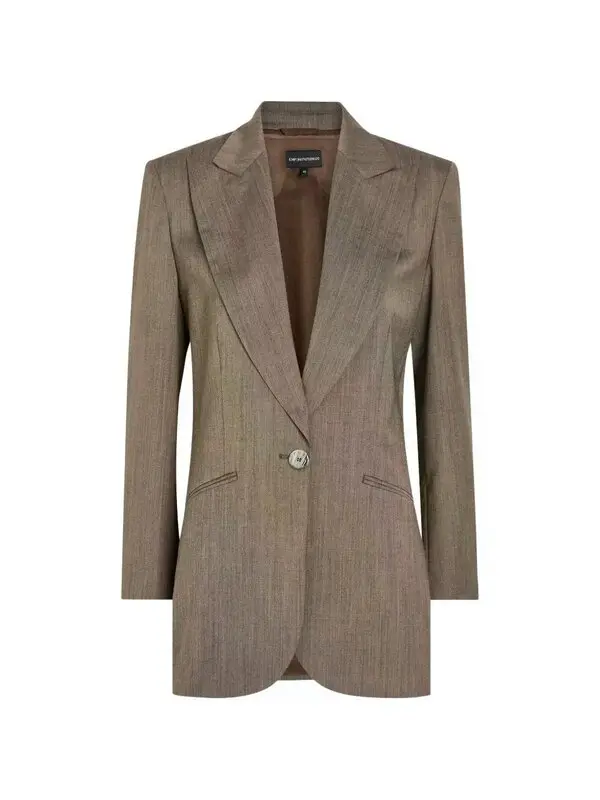 Emporio Armani Single-breasted Blazer - Brown