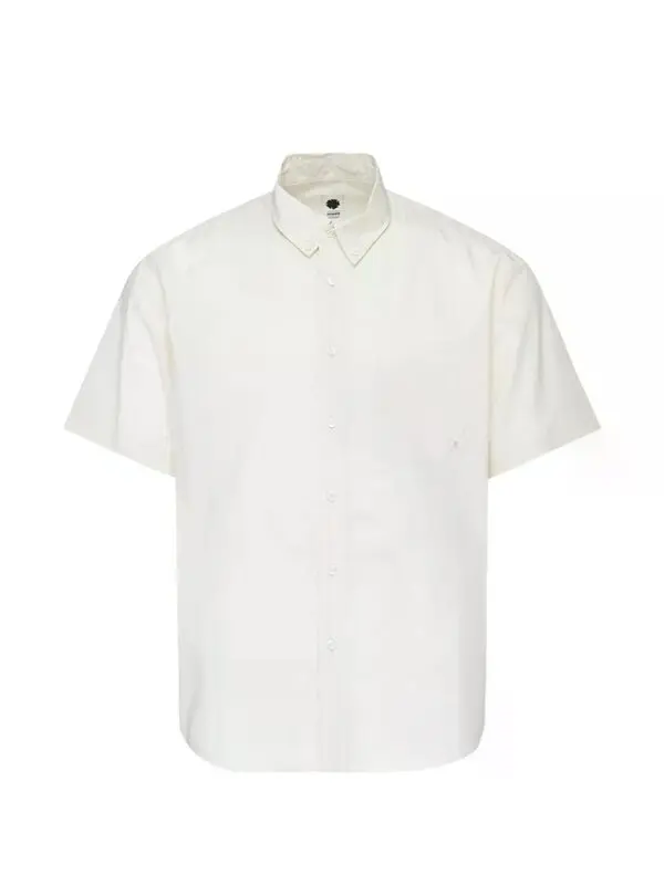 VOWELS Short-sleeve Button-up Shirt - Neutrals