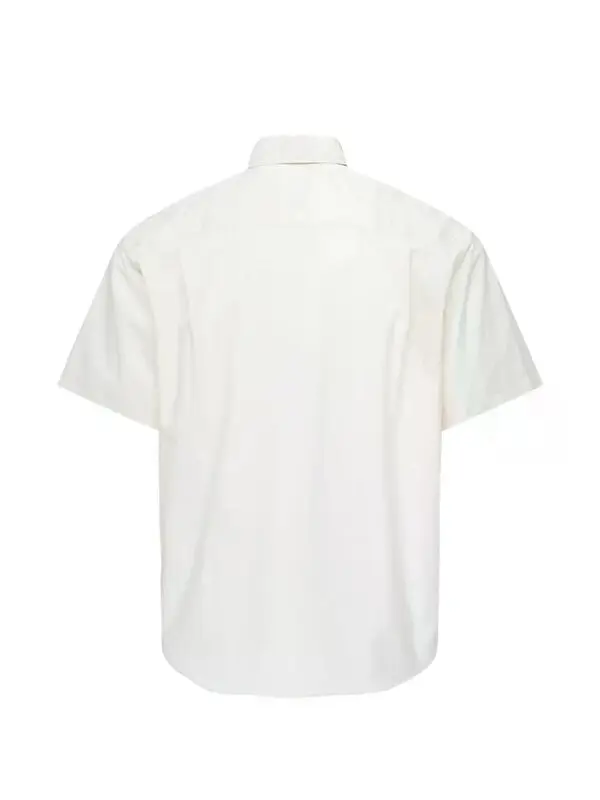 VOWELS Short-sleeve Button-up Shirt - Neutrals