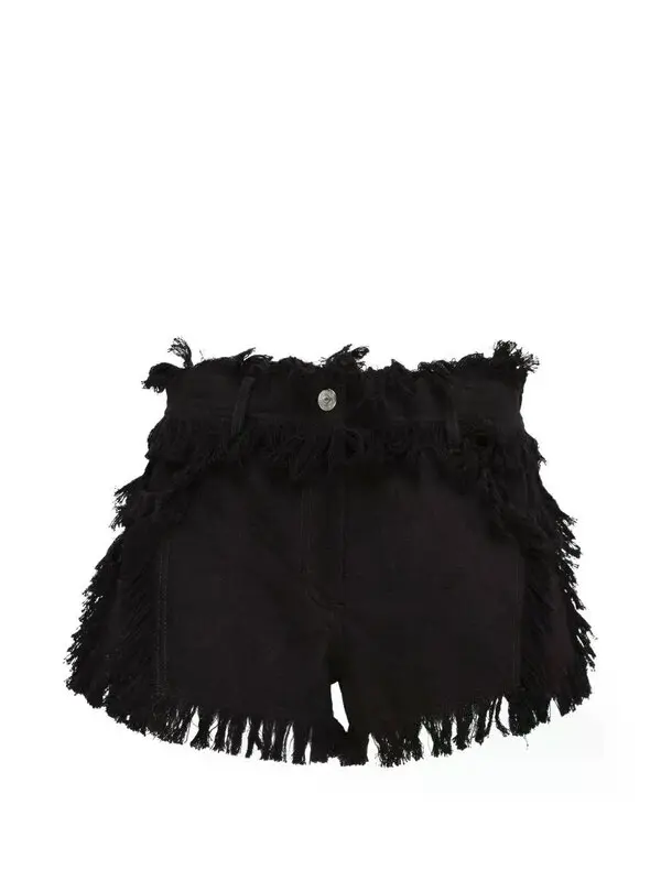 MSGM Fringe-trimmed Denim Shorts