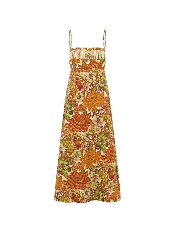 ALEMAIS Lana Floral-print Dress - Orange