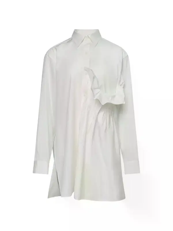 Y’s Ruffled Tucked Shirt - White