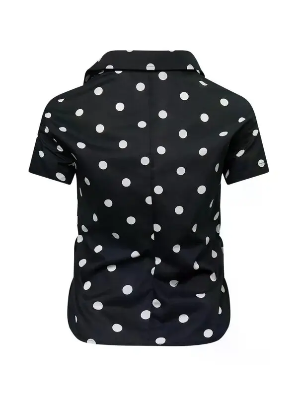 PUSHBUTTON Polka-dot Ruffled Shirt - Black