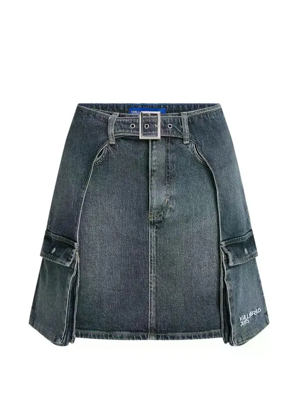 Karl Lagerfeld Buckle Cargo Mini Skirt - Blue