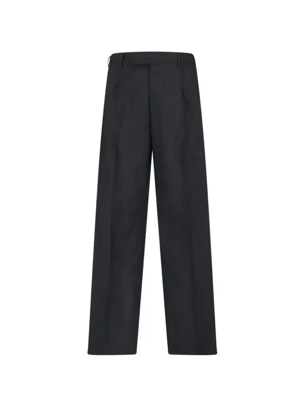 PT TORINO Pleated-detail Wool Trousers - Black