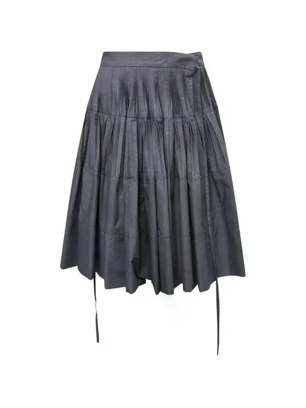 PUSHBUTTON Tiered Pleated Skirt - Grey