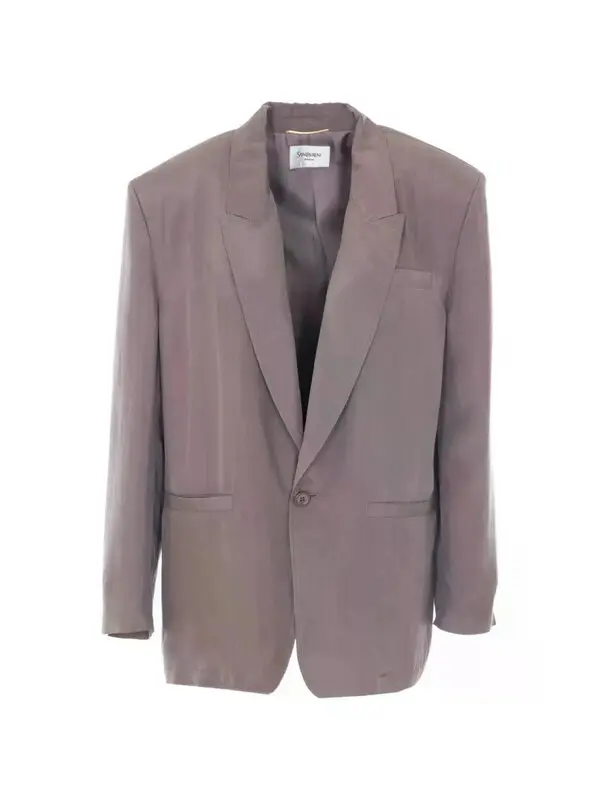 Saint Laurent Button-fastening Silk Jacket - Brown