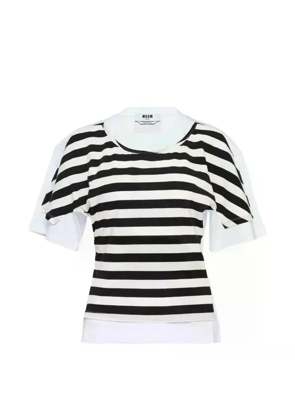MSGM Striped Layered T-shirt - White