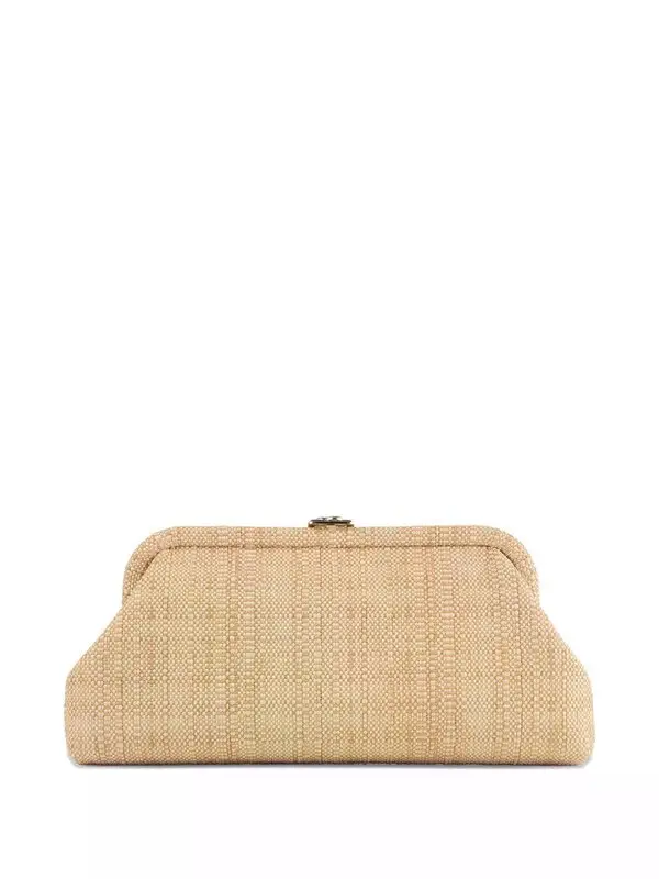 JIMMY CHOO Skylar Logo-plaque Clutch - Neutrals