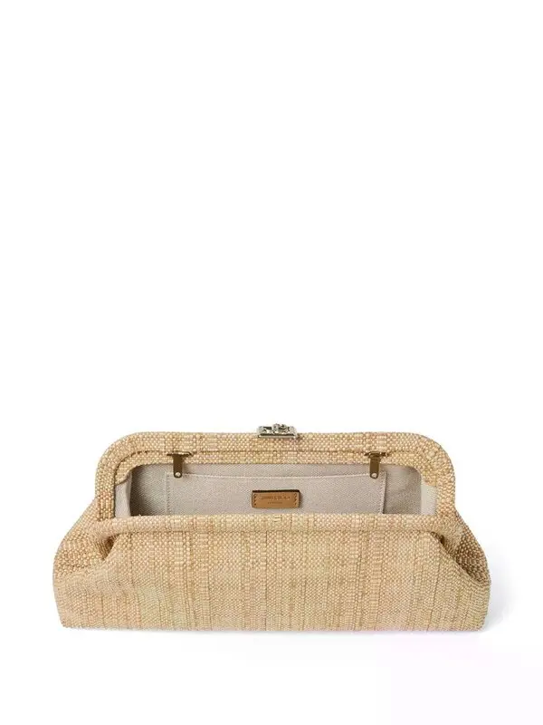 JIMMY CHOO Skylar Logo-plaque Clutch - Neutrals