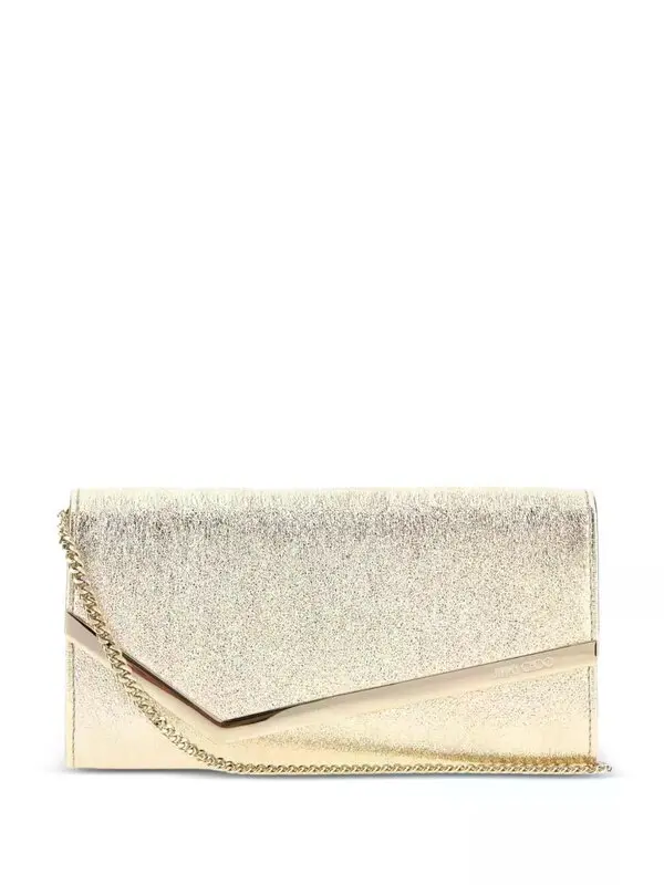 JIMMY CHOO Brilliance Fabric Clutch Bag With Chain Strap - Gold
