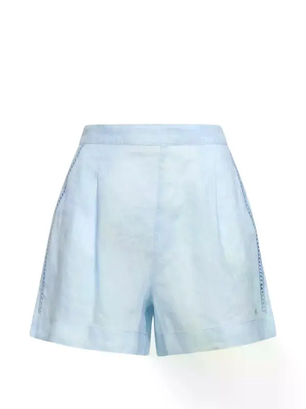 MC2 SAINT BARTH Amani Broderie-anglaise Shorts - Blue