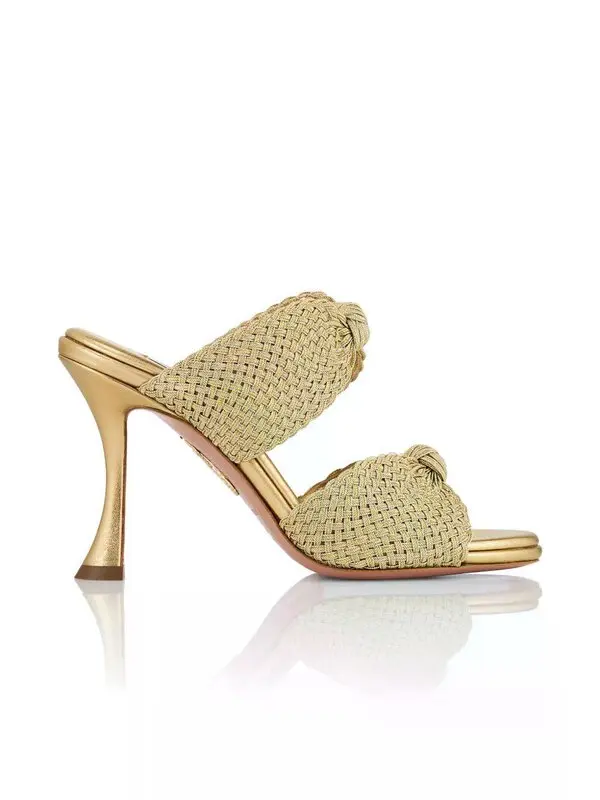 AQUAZZURA Woven Knot-detail Sandals - Gold