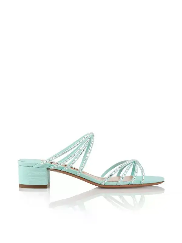 AQUAZZURA Tell Me Crystal Sandals - Blue