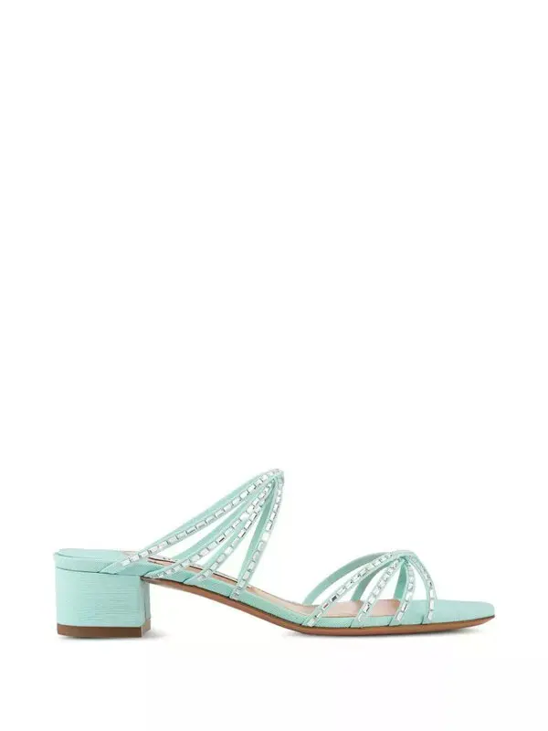 AQUAZZURA Tell Me Crystal Sandals - Blue