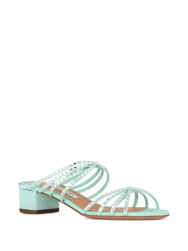 AQUAZZURA Tell Me Crystal Sandals - Blue