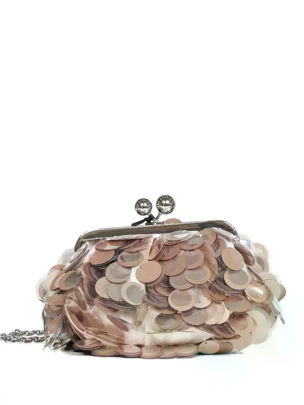 Max Mara Sequin-embellished Clutch Bag - Neutrals