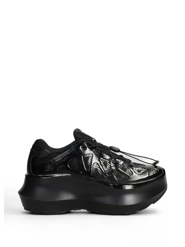Comme Des Garçons Patent-finish Chunky Sole Sneakers - Black