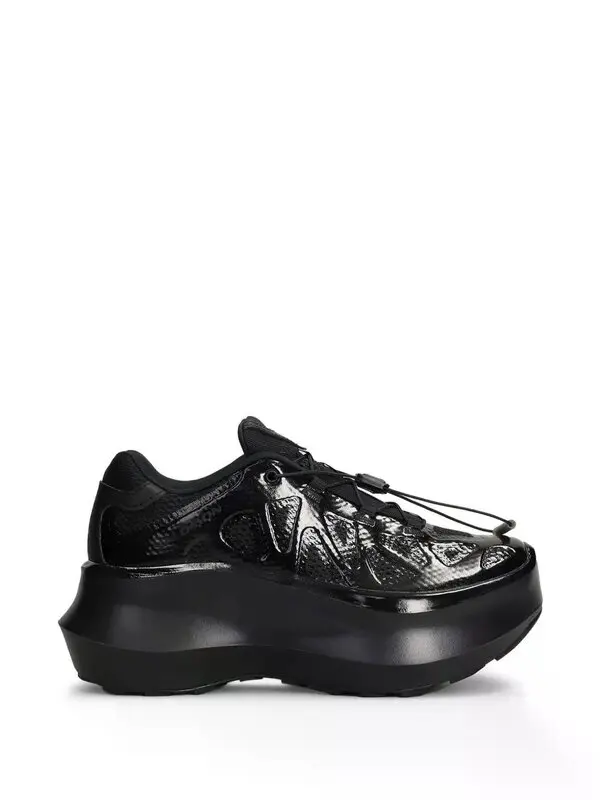 Comme Des Garçons Patent-finish Chunky Sole Sneakers - Black