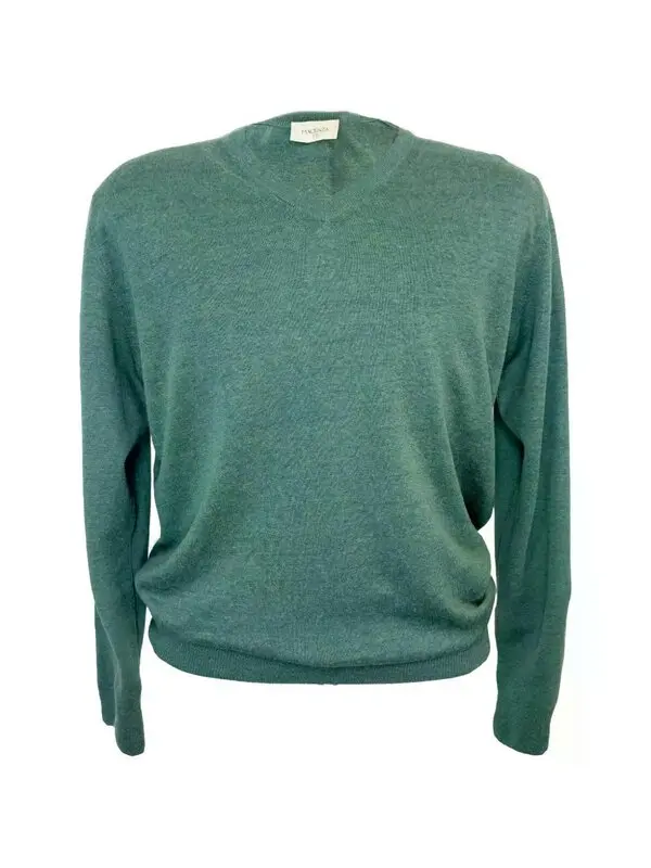PIACENZA CASHMERE 1733 Fine-gauge V-neck Sweater - Green