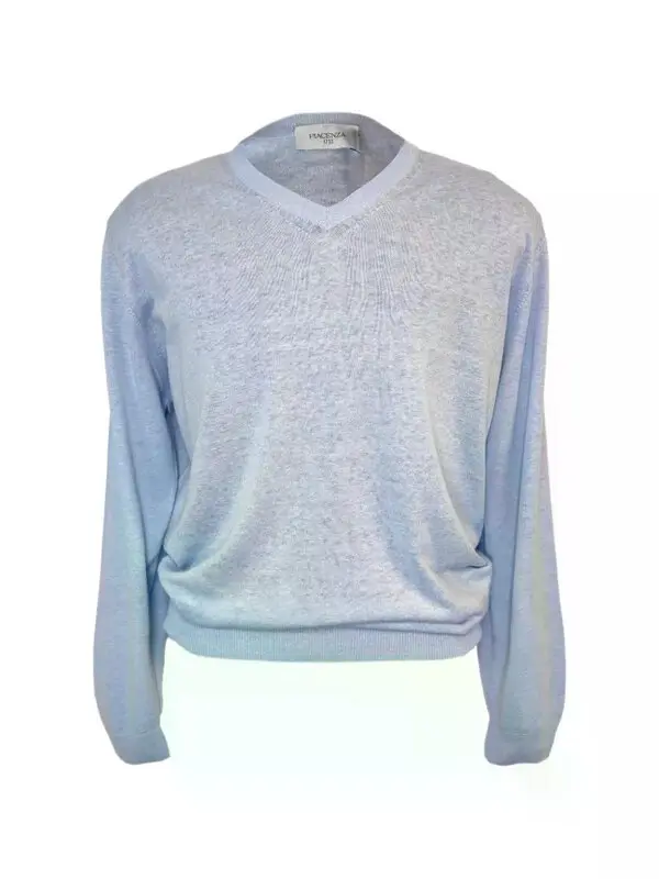 PIACENZA CASHMERE 1733 Fine-knit V-neck Sweater - Blue
