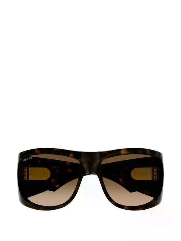 Gucci Tortoiseshell-effect Double G Sunglasses - Brown