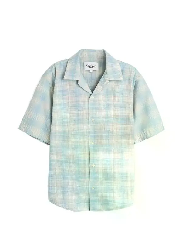 CORRIDOR Plaid Camp-collar Shirt - Blue
