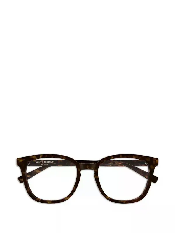 Saint Laurent Tortoiseshell Geometric Glasses
