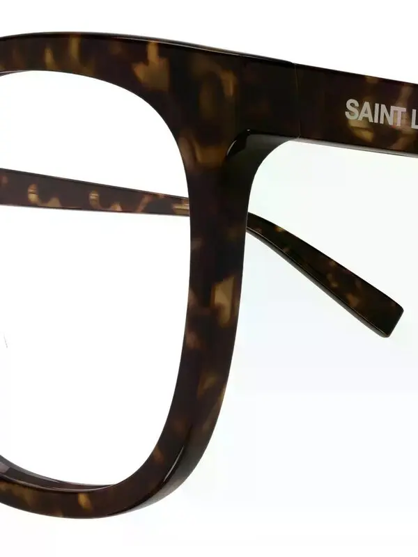 Saint Laurent Tortoiseshell Geometric Glasses