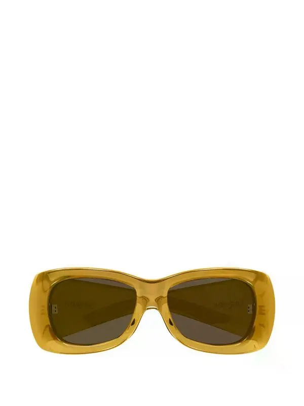 Saint Laurent Rectangle-frame Sunglasses - Yellow