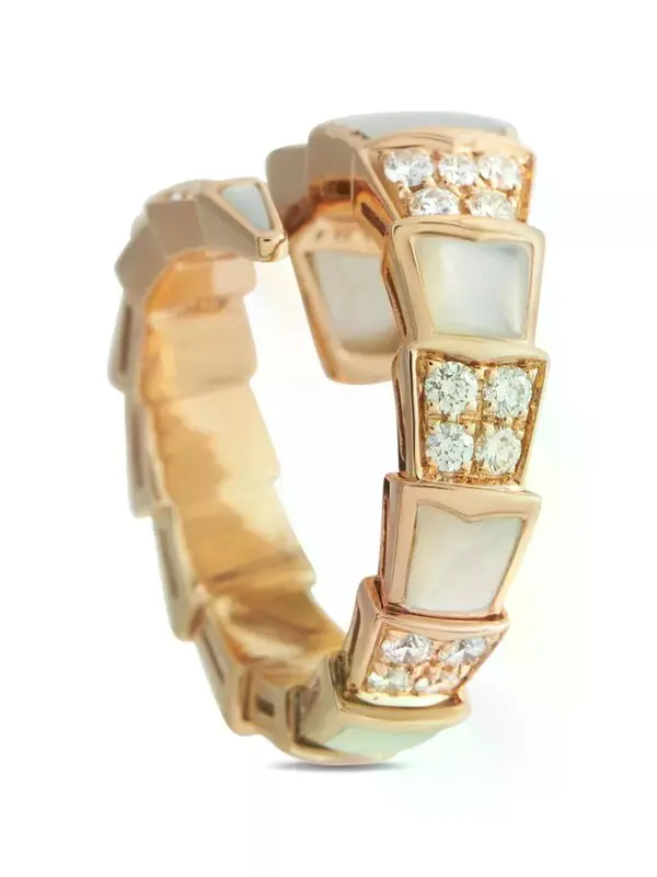 BVLGARI Serpenti Viper Diamond And Mother-of-pearl Ring